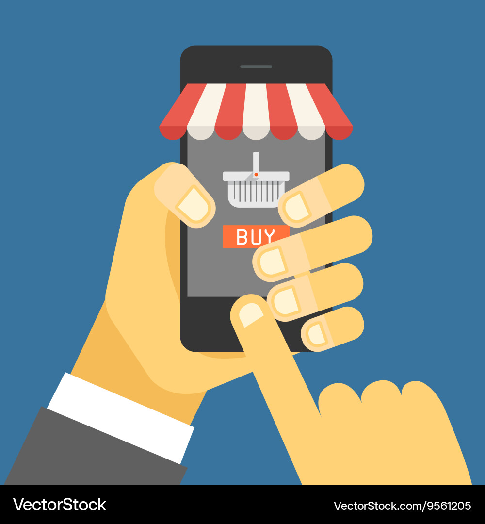 Digital commerce online shopping with modern Vector Image