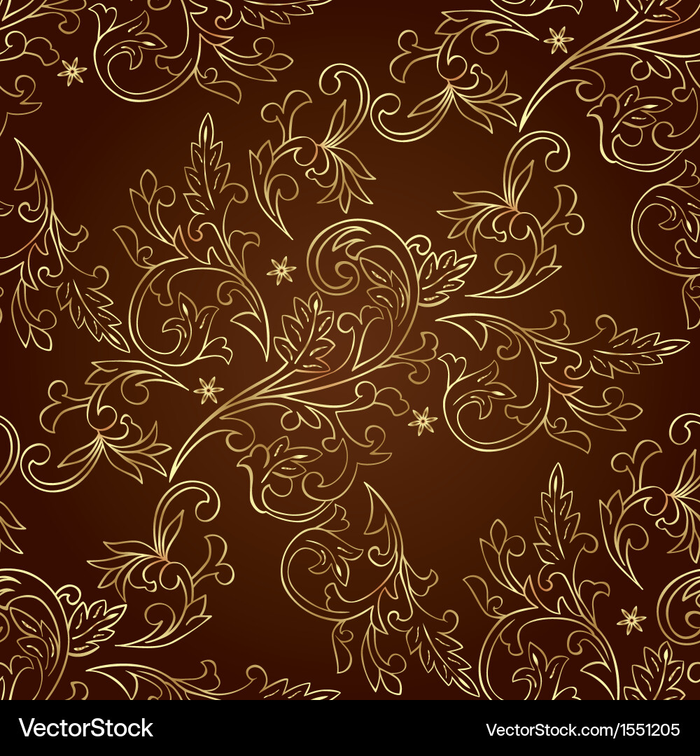 Floral vintage seamless pattern on brown backgroun