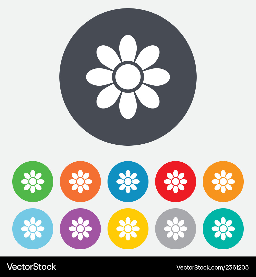 Flower sign icon blossom symbol Royalty Free Vector Image