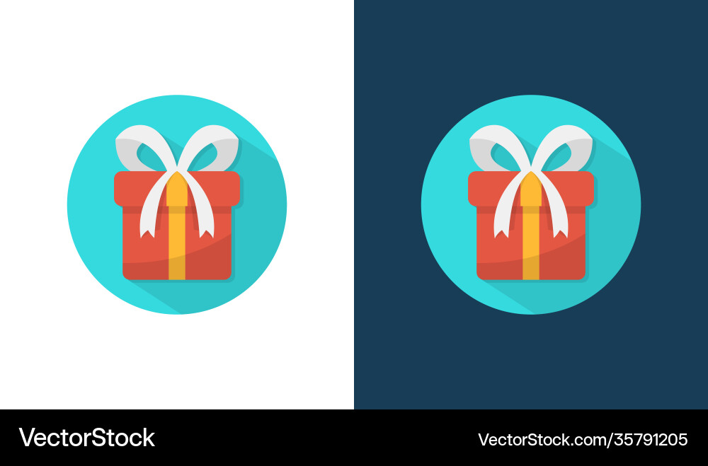 Gift flat icon template online shop icon concepts Vector Image