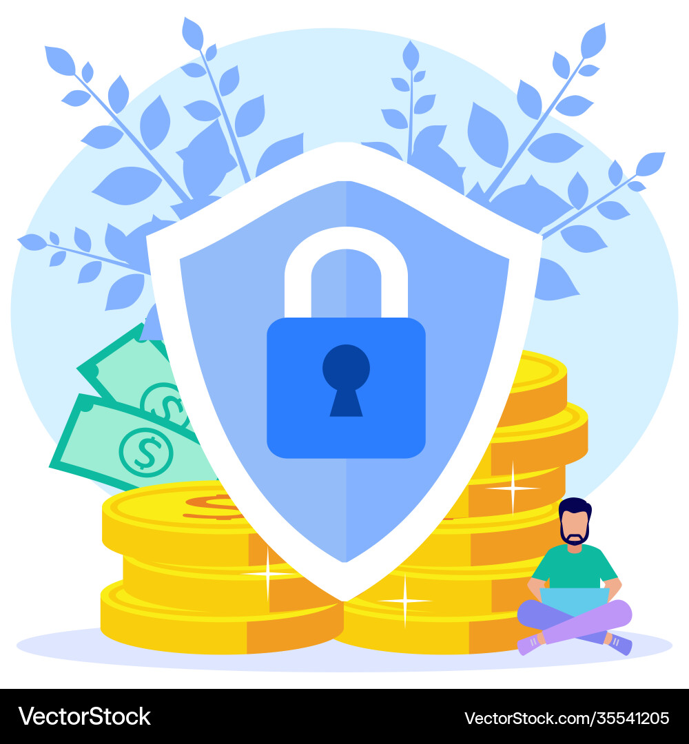 Graphic cartoon character protection Royalty Free Vector