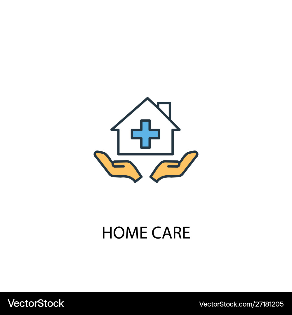 Home care concept 2 colored line icon simple Vector Image