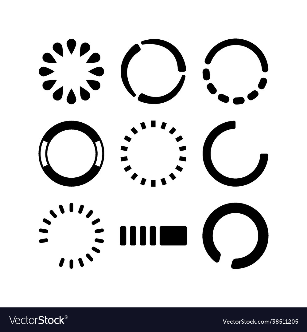 Loading icon set Royalty Free Vector Image - VectorStock