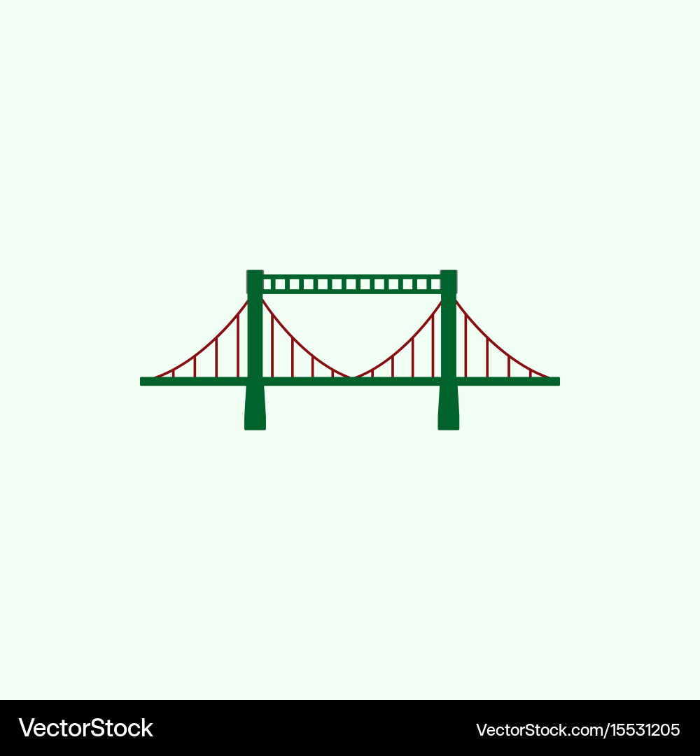 Metal cable suspension bridge modern bridge Vector Image