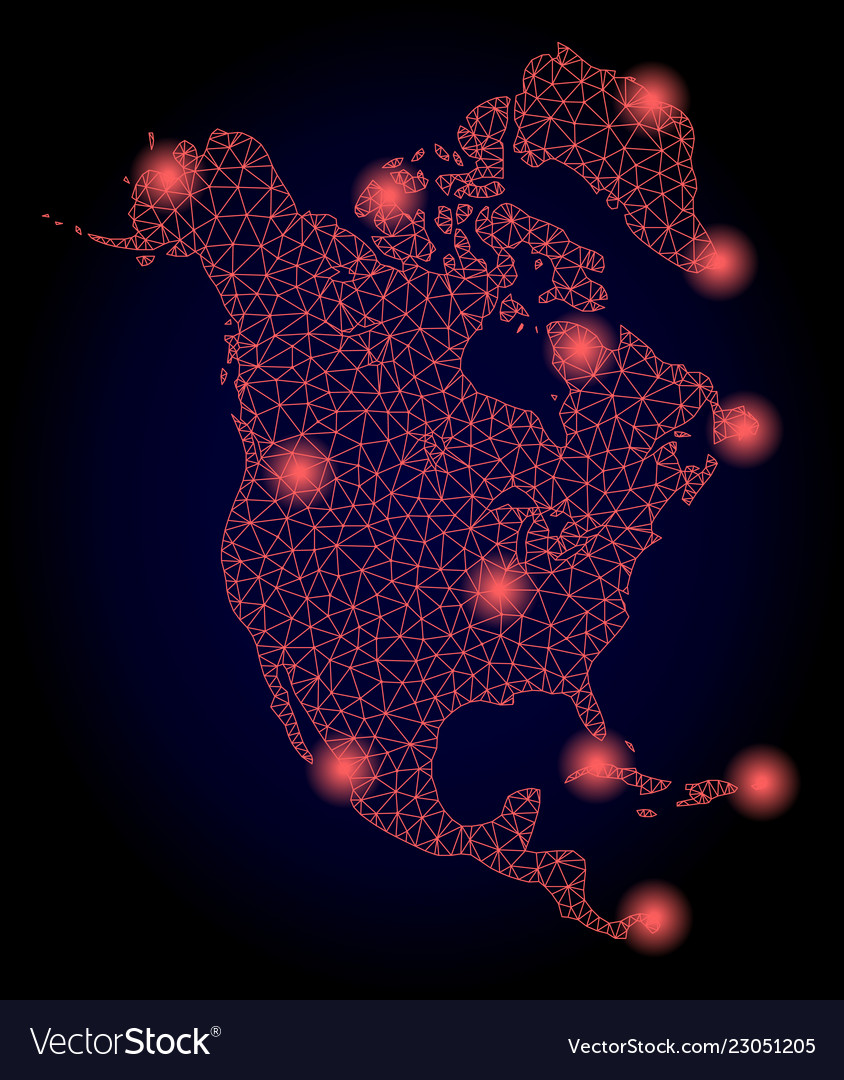 Polygonal network mesh map north america Vector Image Polygonal network mesh map north america Vector Image