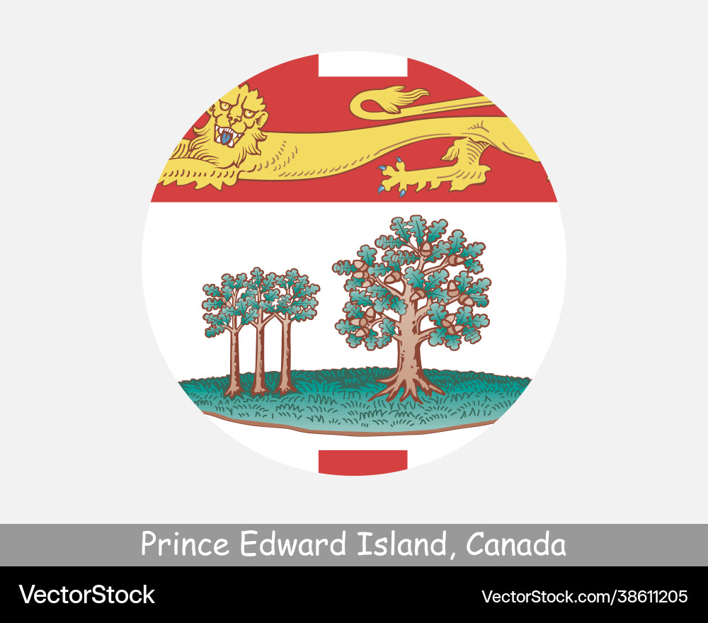 Prince edward island canada round circle flag Vector Image