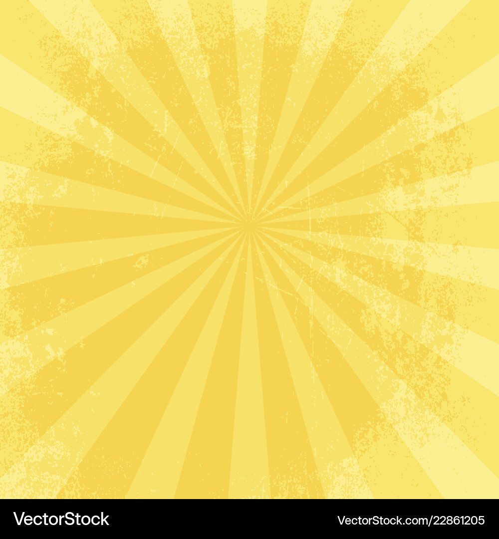 Retro yellow grungy star bust background Vector Image