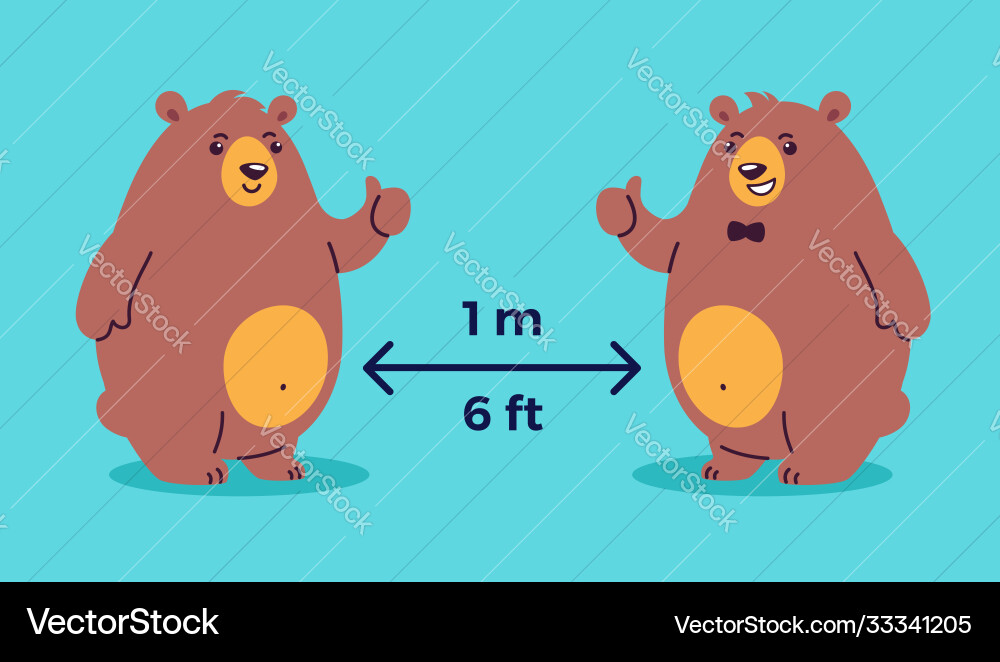 Social distancing covid-19 depicts keep 1 meter Vector Image