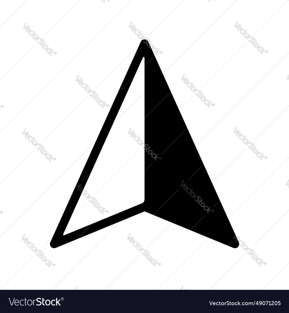Triangular arrow pointer icon symbol Royalty Free Vector