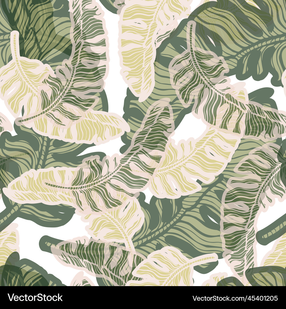 Tropical banana leaf seamless pattern jungle Vector Image