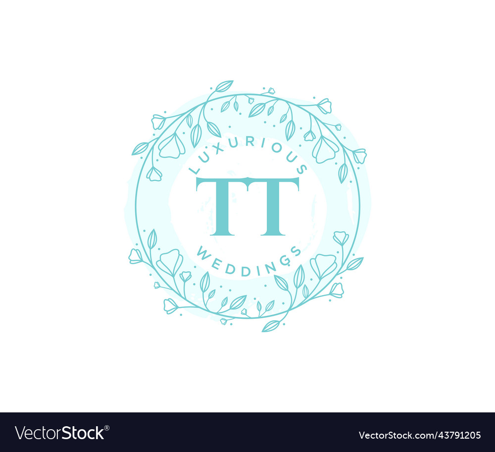 Tt initials letter wedding monogram logos Vector Image