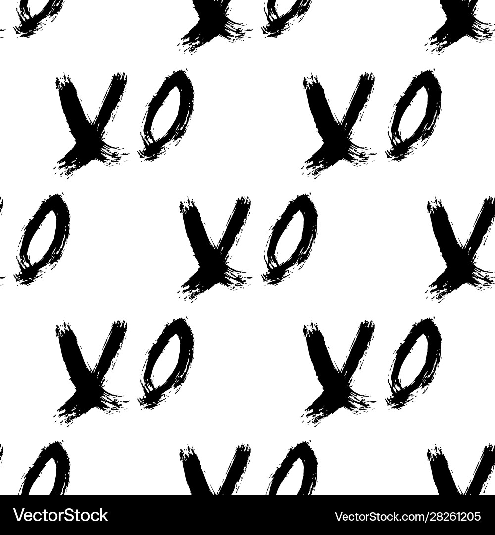 Valentine s day seamless pattern xoxo on white Vector Image