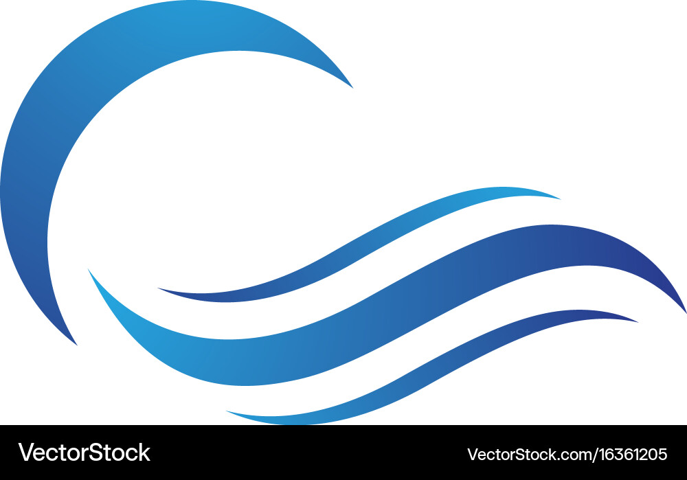 Water wave symbol and icon logo template Vector Image
