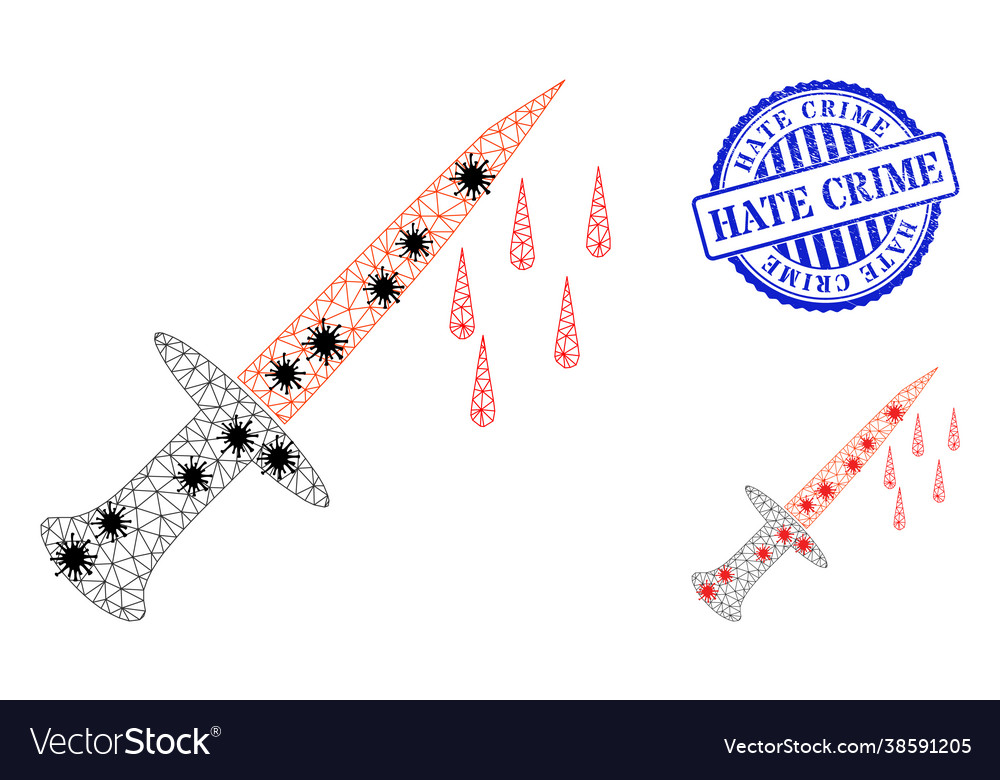 Wire frame mesh blood sword pictograms with virus Vector Image Wire frame mesh blood sword pictograms with virus Vector Image