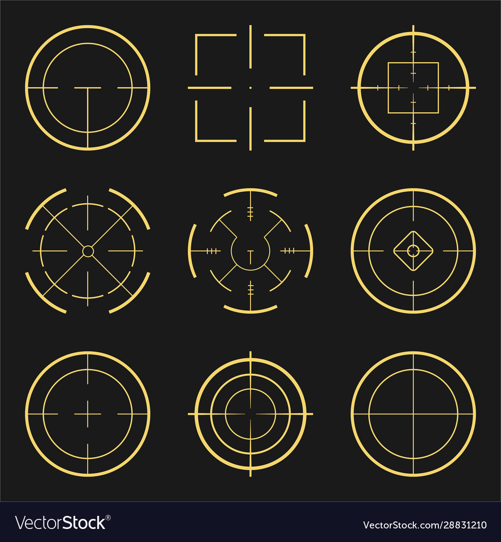 Aim frames collection target set Royalty Free Vector Image