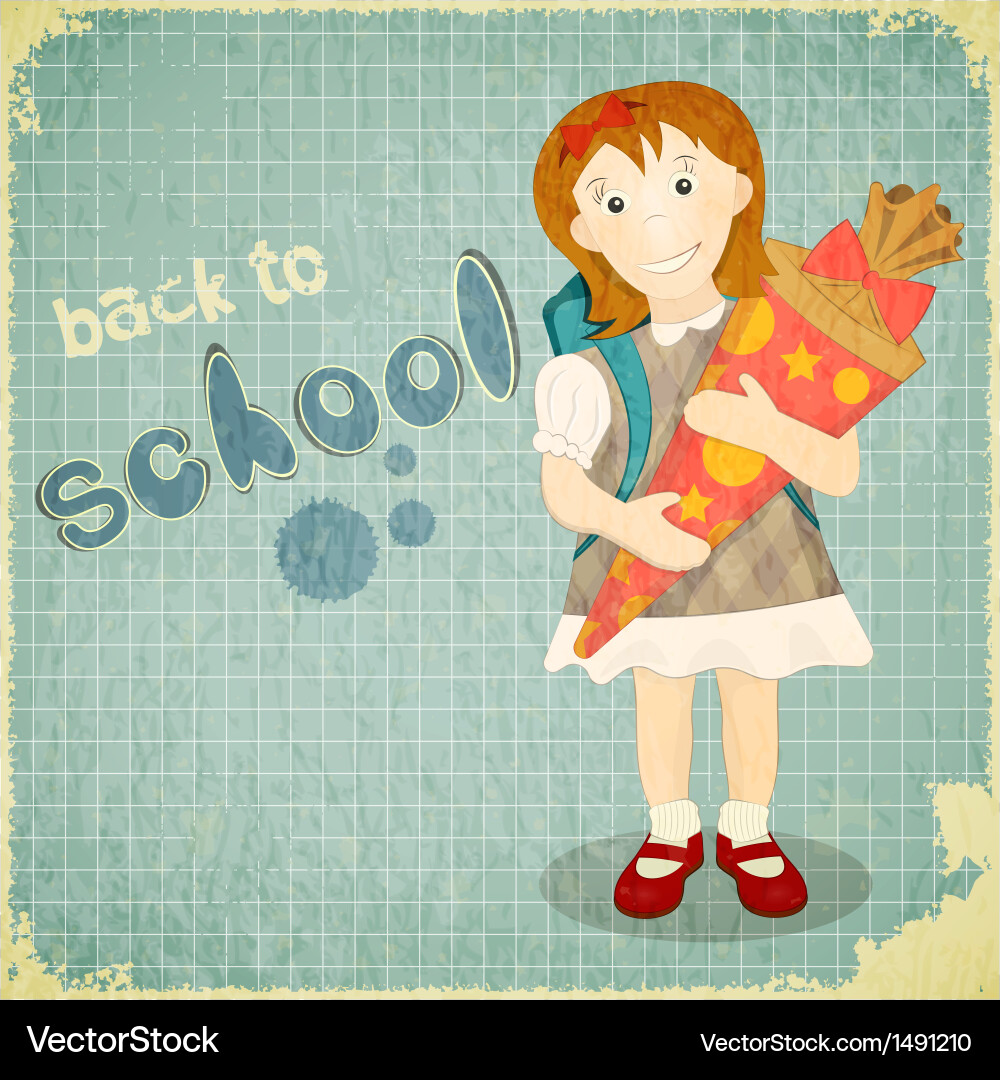 Back to School Vintage Card Royalty Free Vector Image