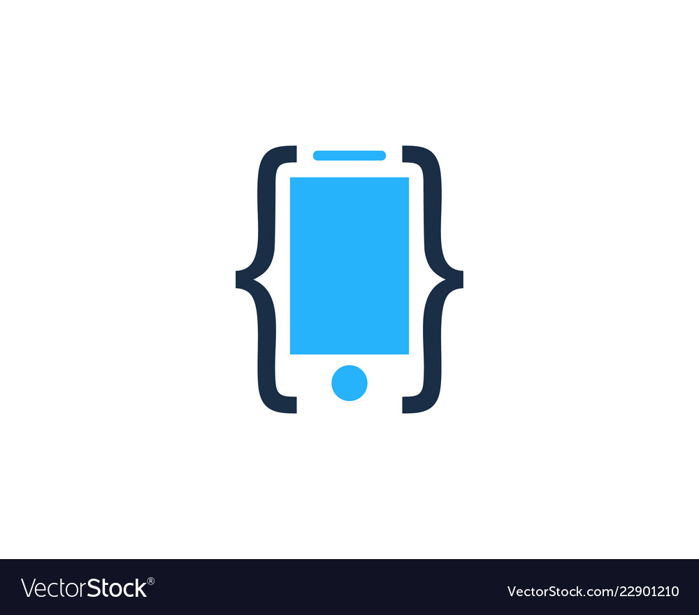 Code mobile logo icon design Royalty Free Vector Image