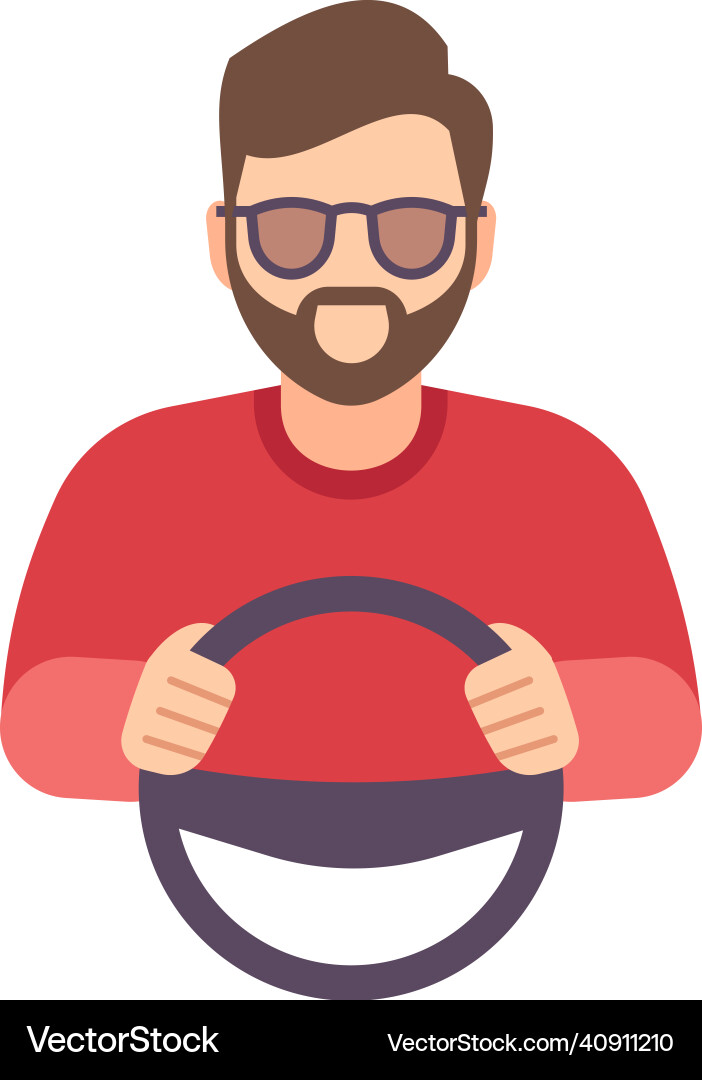 Driver experience symbol man driving car icon Vector Image