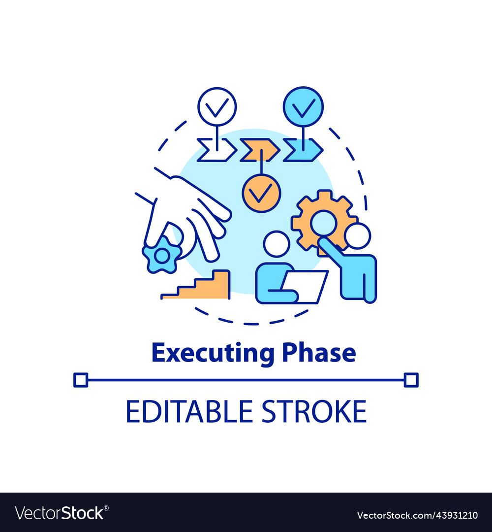 Executing phase concept icon Royalty Free Vector Image
