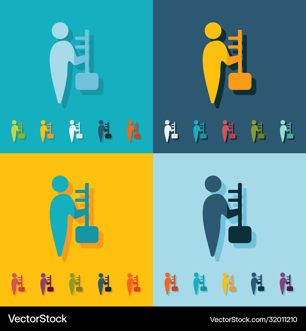 Flat icon people and a business key topic Vector Image
