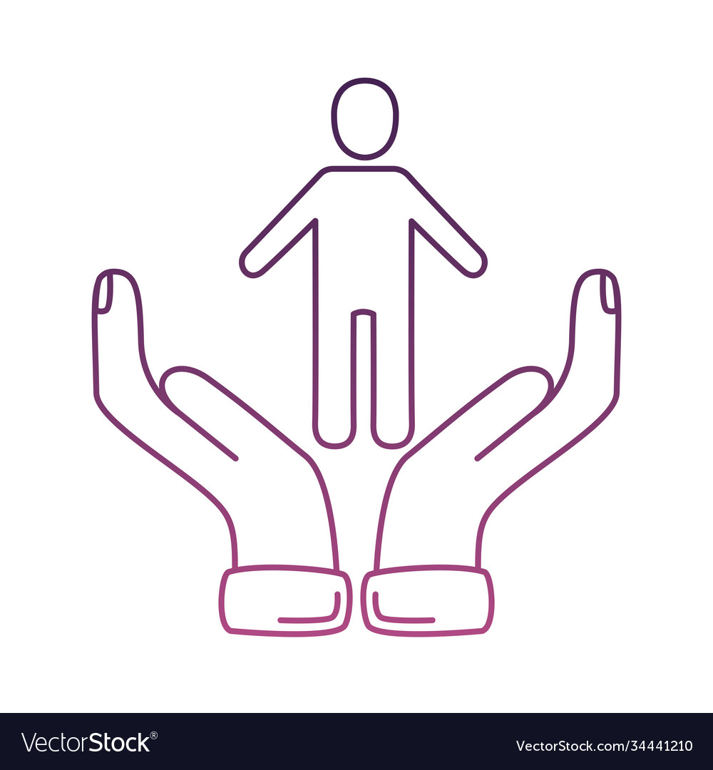Hands human protecting figure silhouette Vector Image Hands human protecting figure silhouette Vector Image
