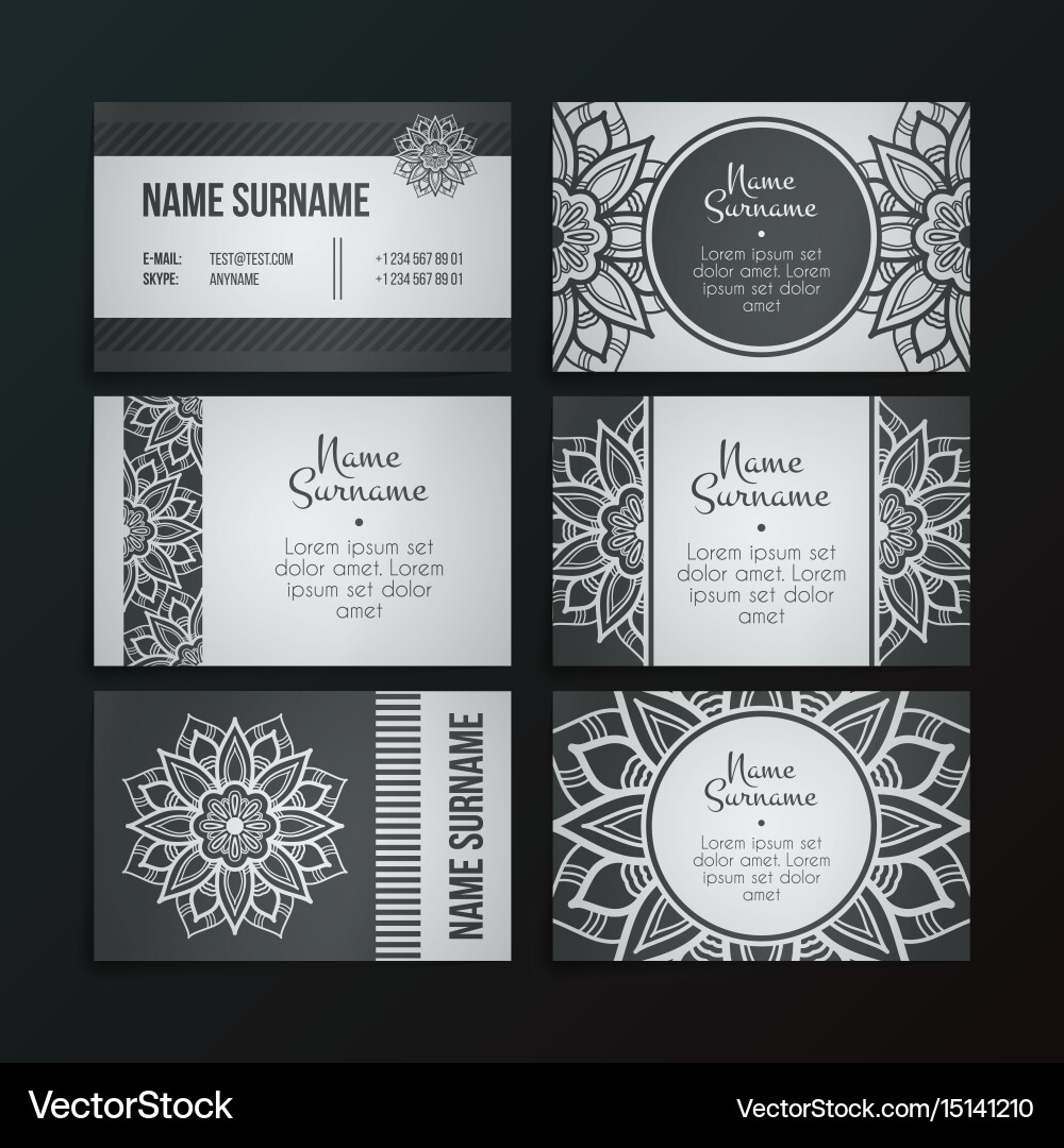 Set design templates business card Royalty Free Vector Image