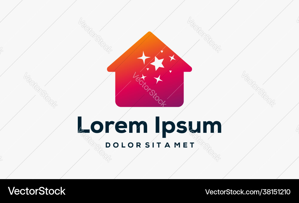 Sparkle home logo for cleaner industry Royalty Free Vector