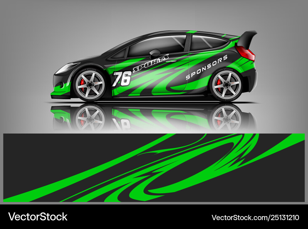 Sport car racing wrap design Royalty Free Vector Image