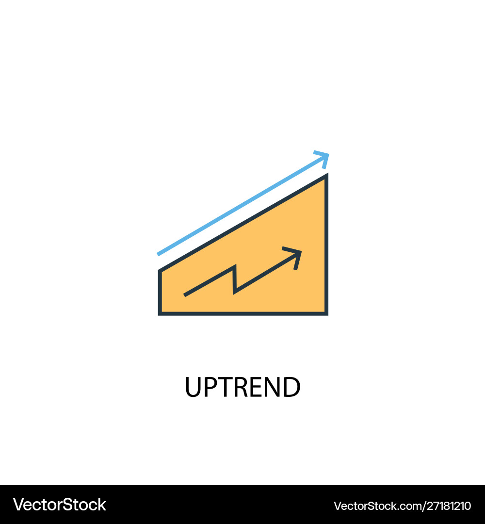 Uptrend concept 2 colored line icon simple yellow Vector Image