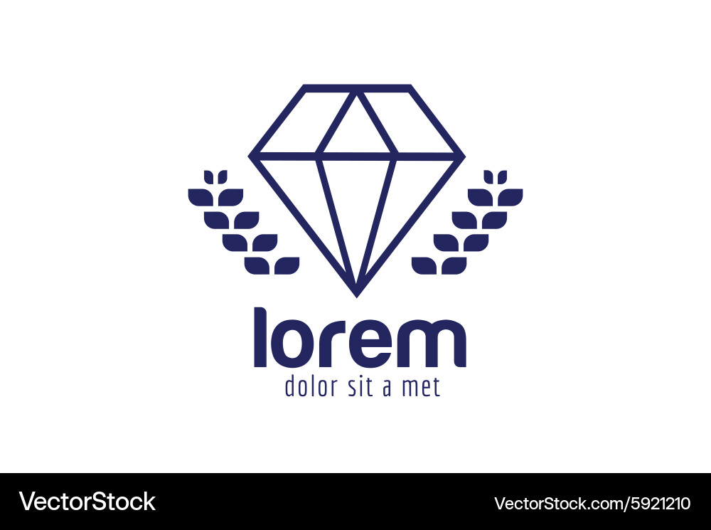 Vintage old diamond logo icon template Royalty Free Vector