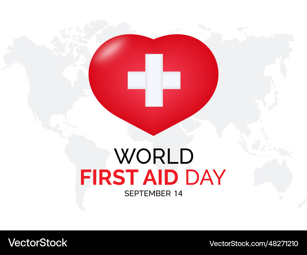 World first aid day emphasizes life-saving skills Vector Image