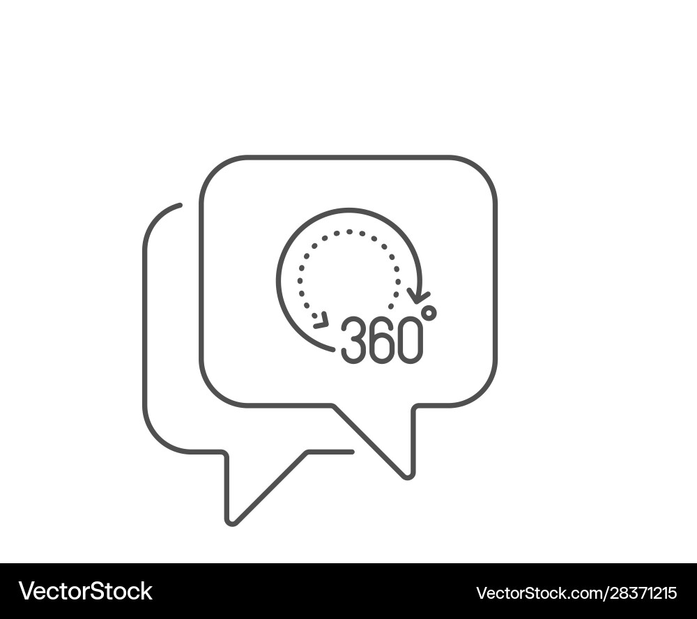 360 degrees line icon panoramic view sign vr Vector Image