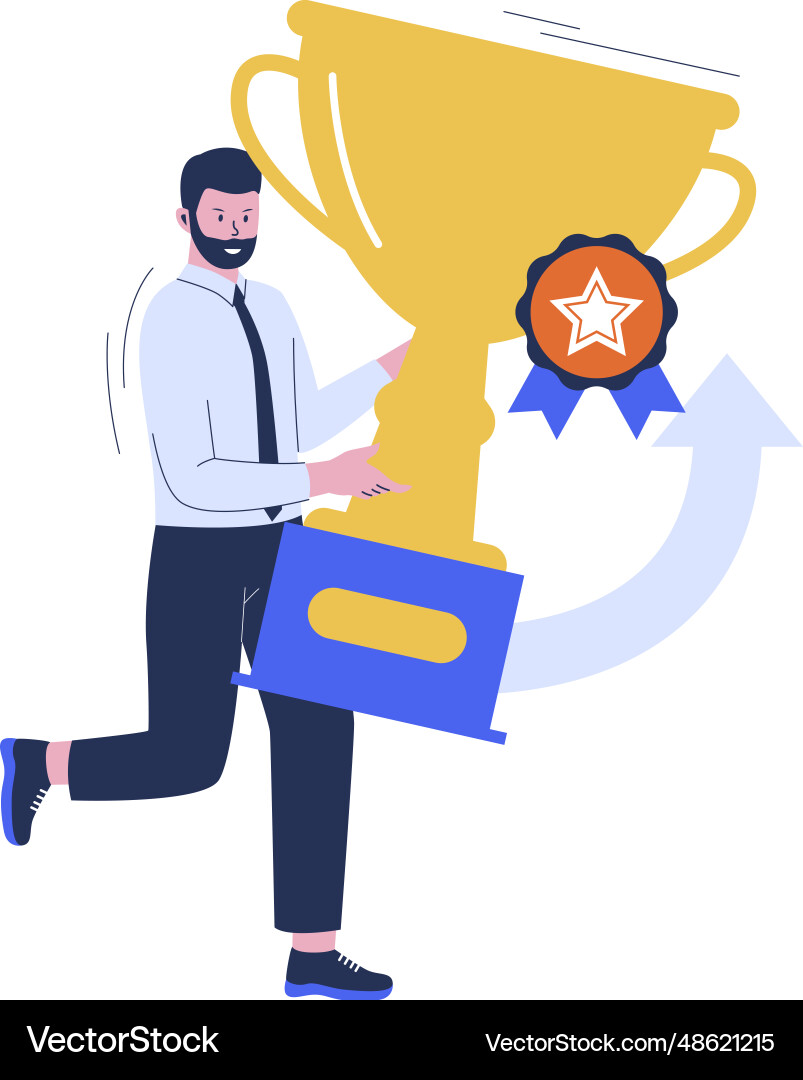 Best employee winner trophy concept Royalty Free Vector