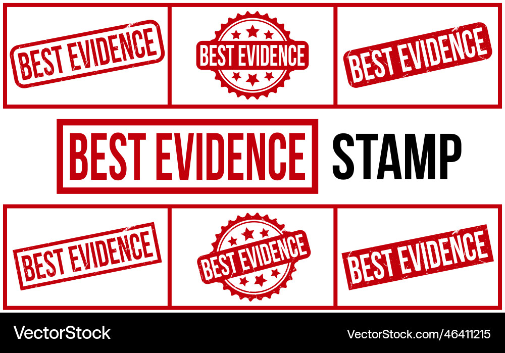 Best evidence offer rubber stamp set Royalty Free Vector