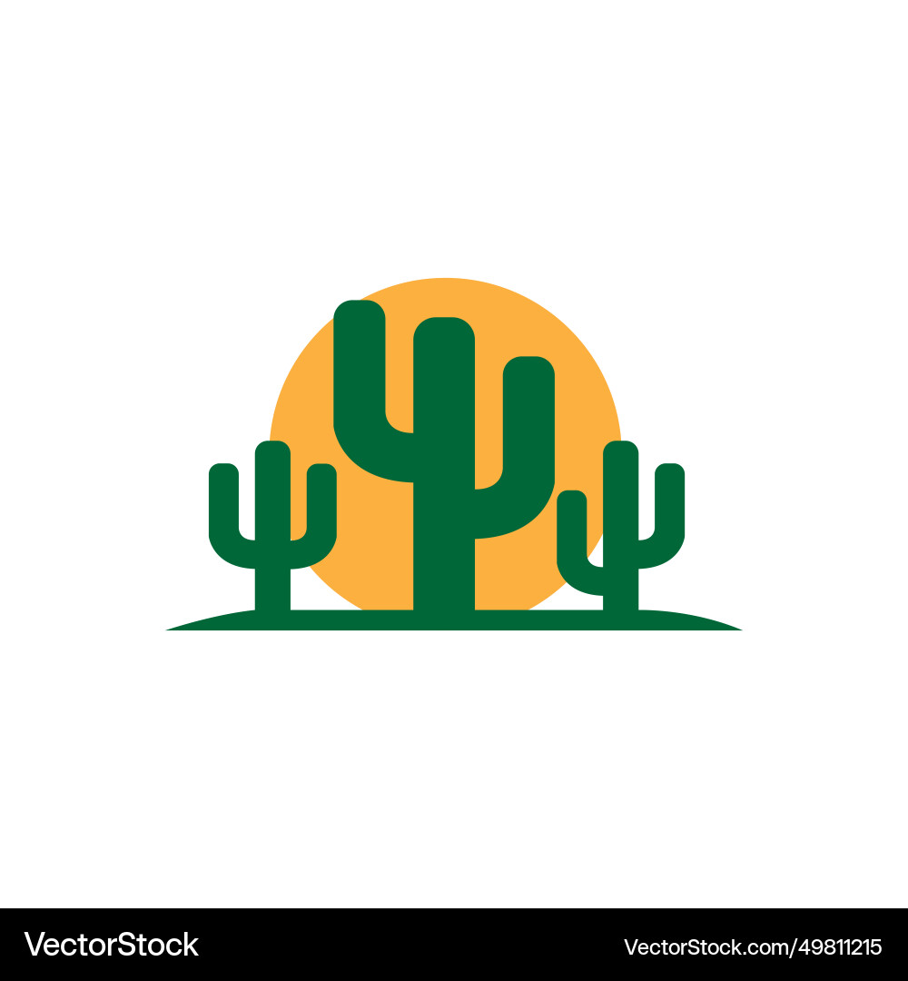 Cactus icon logo design Royalty Free Vector Image