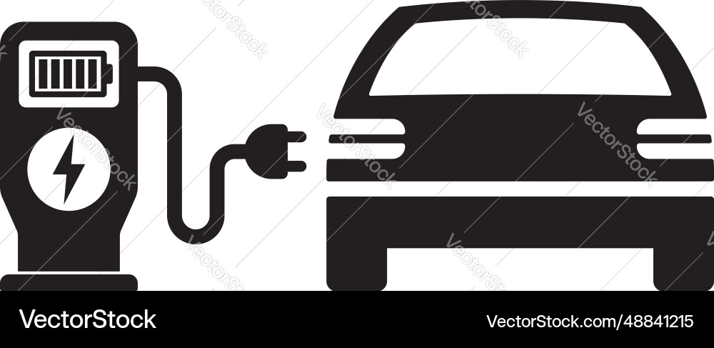 Electric car charging symbol Royalty Free Vector Image