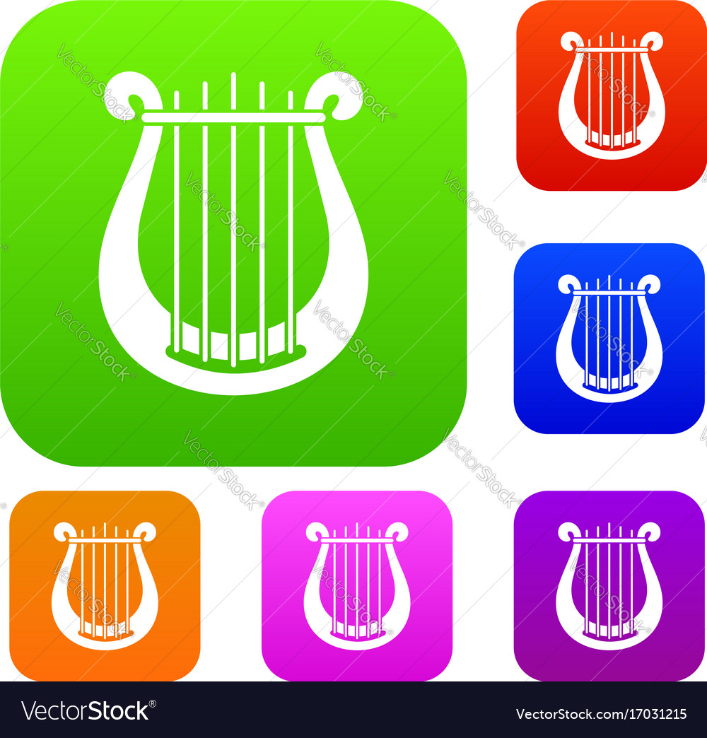 Harp set collection Royalty Free Vector Image - VectorStock