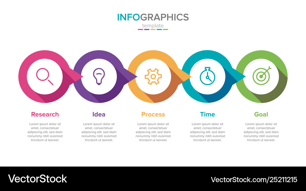 Infographic label template with icons 5 Royalty Free Vector