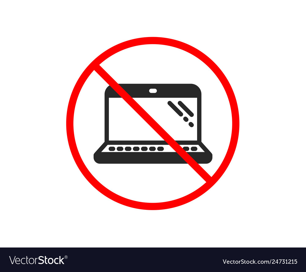 Laptop icon mobile computer device sign Royalty Free Vector