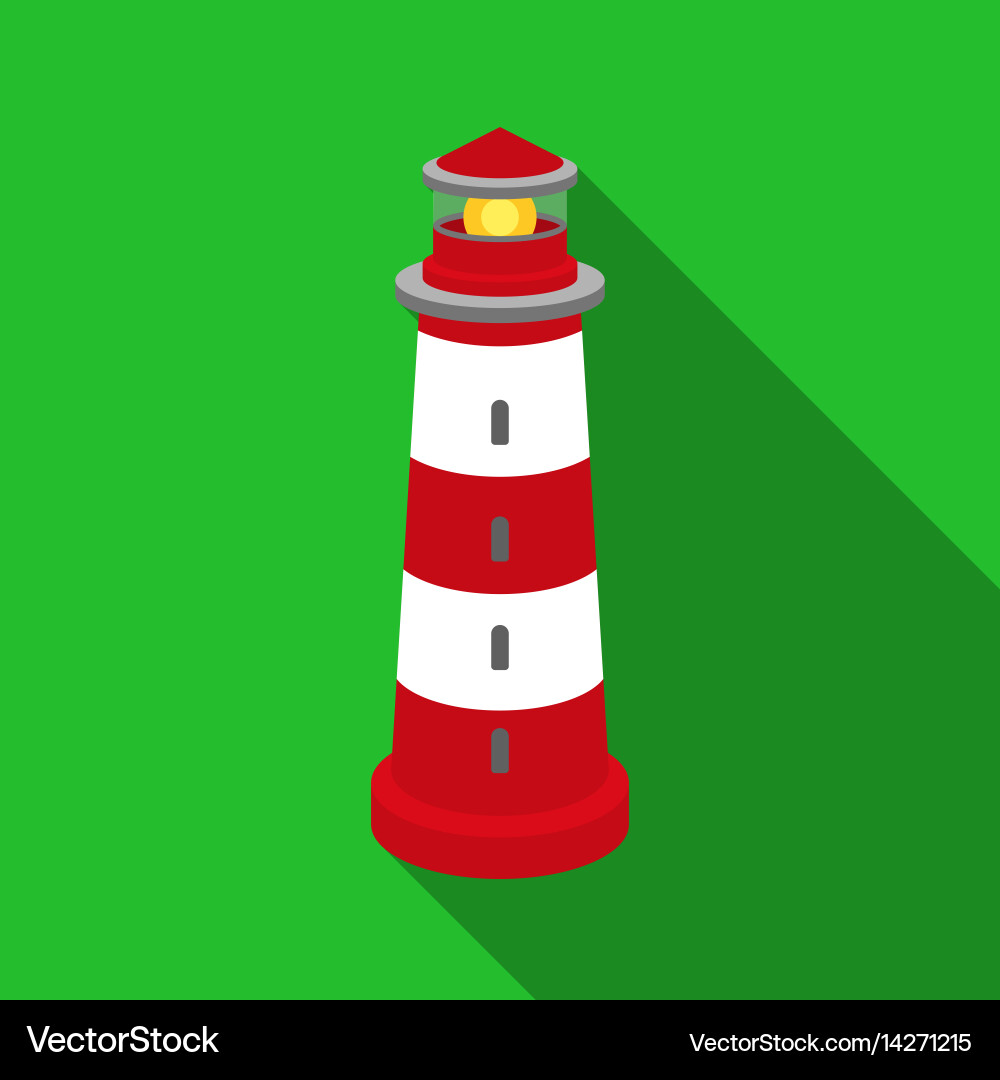 Lighthouse icon in flat style isolated on white Vector Image