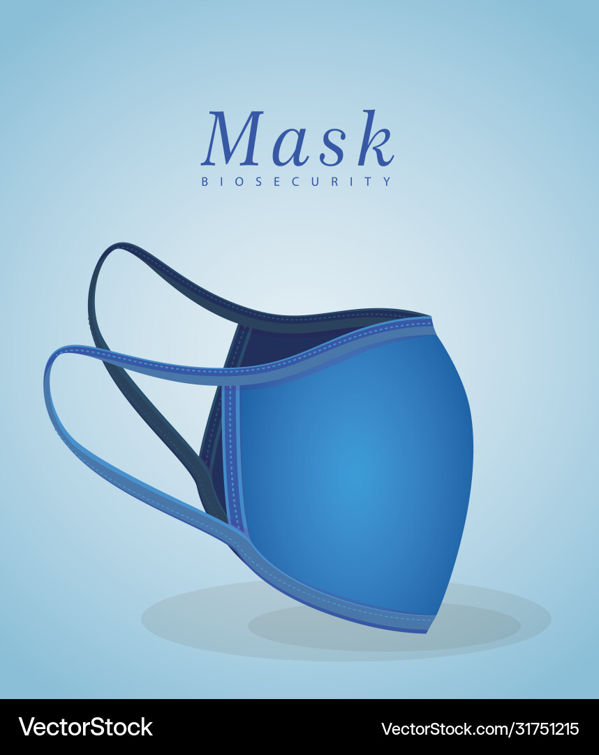 Medical blue mask design Royalty Free Vector Image