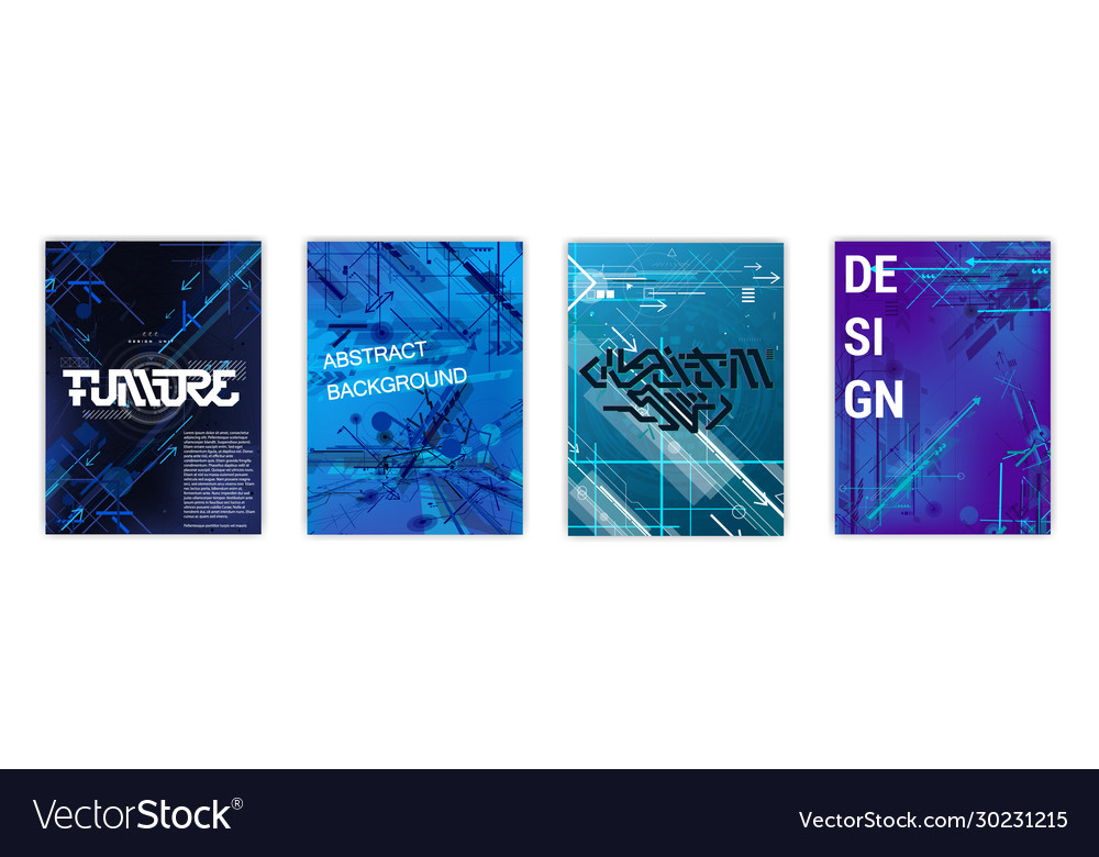 Modern tech posters set Royalty Free Vector Image