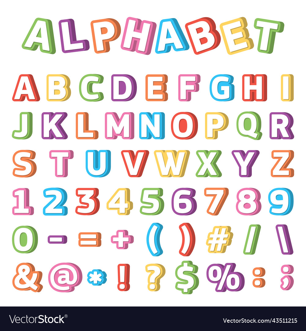 Multi-colored alphabet Royalty Free Vector Image