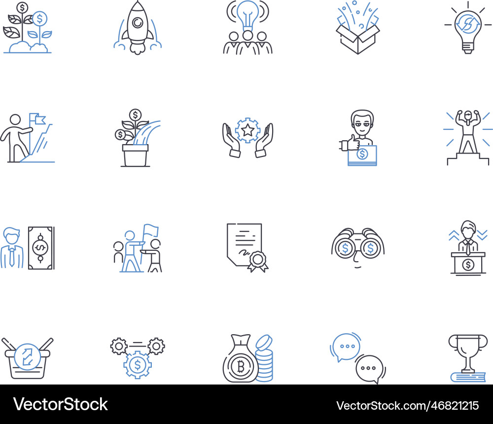 Performance excellence line icons collection Vector Image