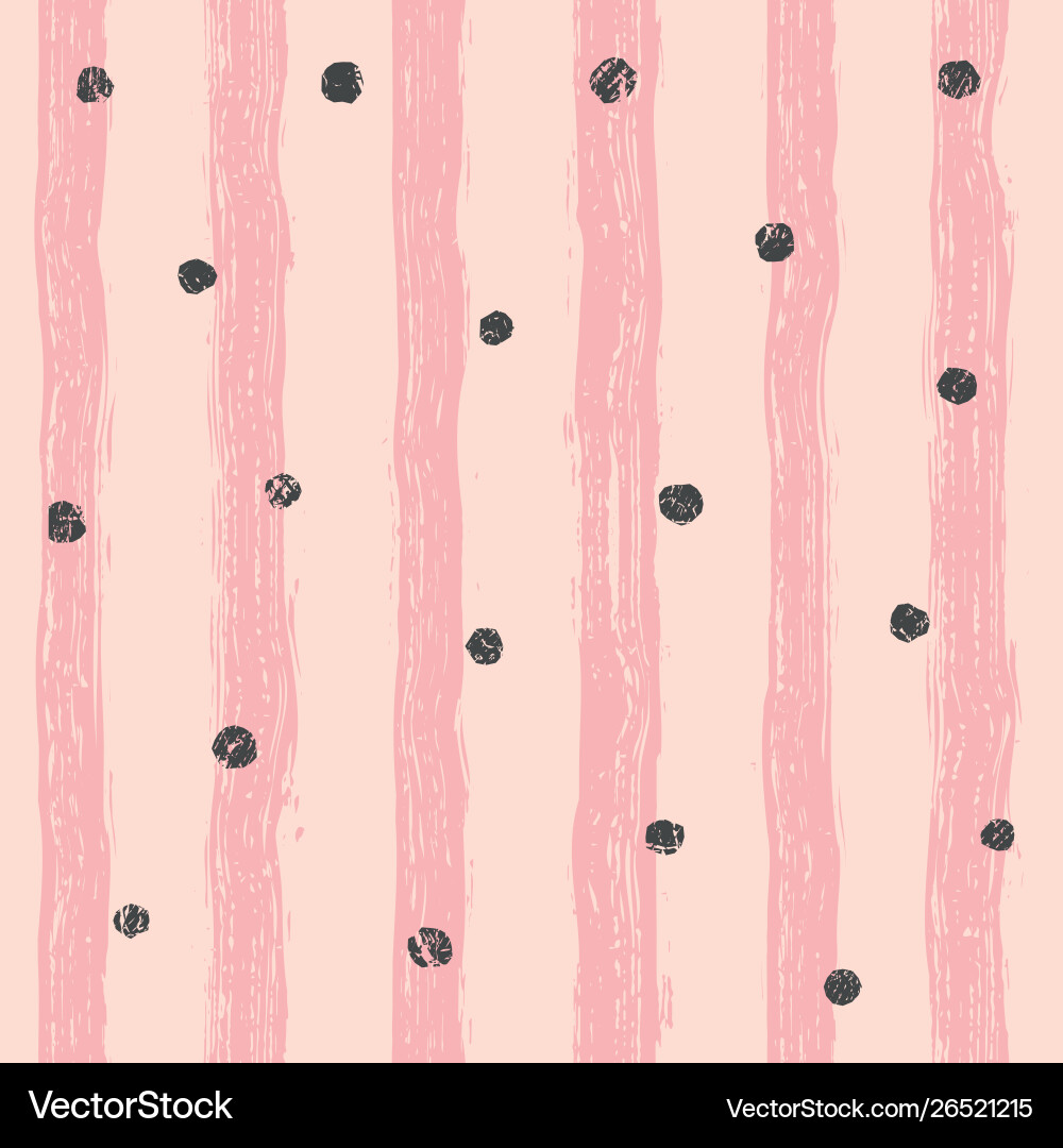 Pink stripes and golden dots seamless pattern Vector Image