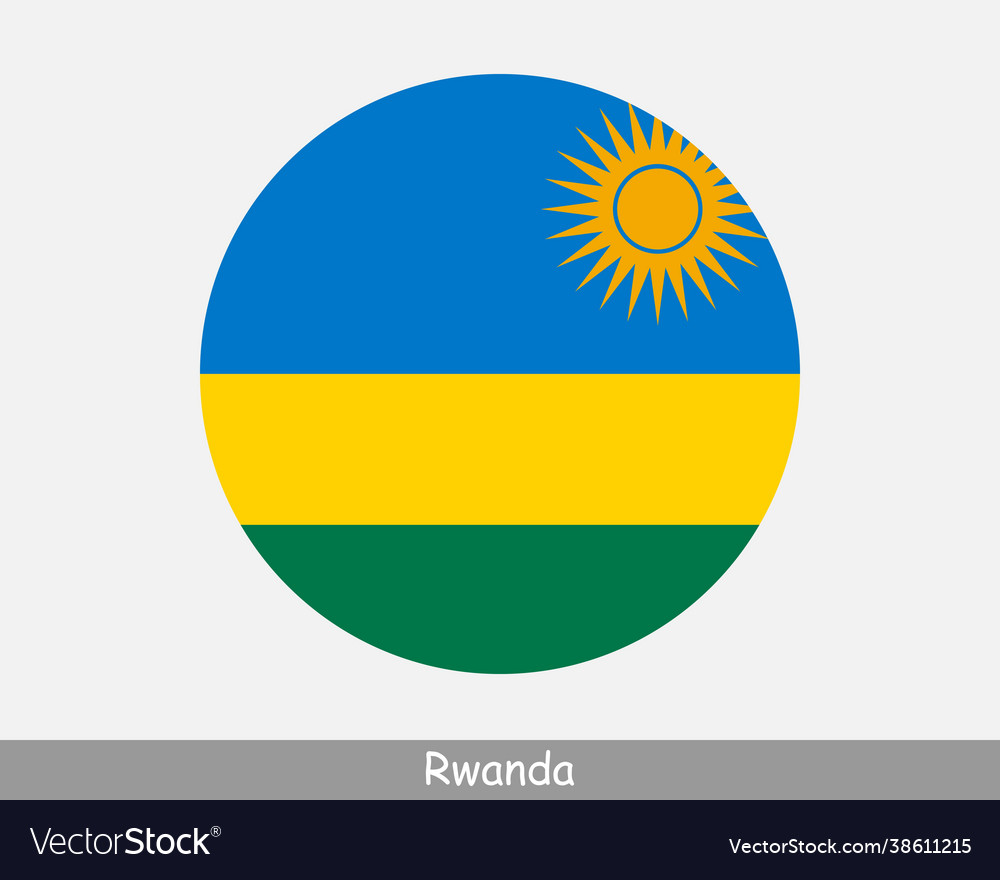 Rwanda round circle flag Royalty Free Vector Image