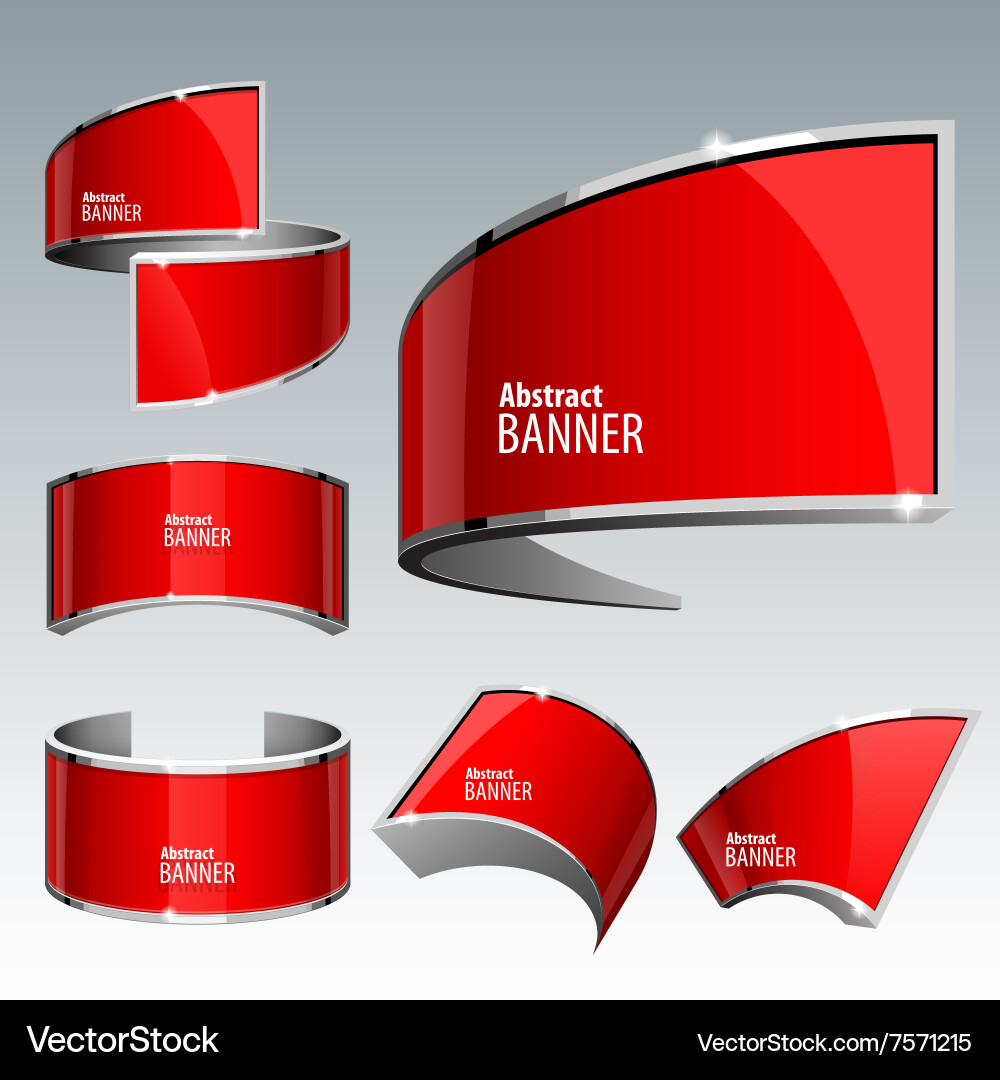 Shiny gloss red banner eps 10 Royalty Free Vector Image