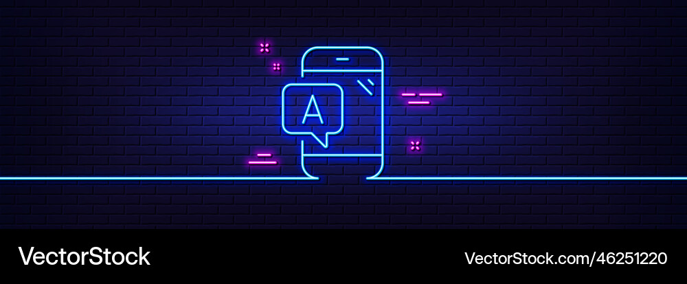 Ab testing line icon ui phone test sign neon Vector Image