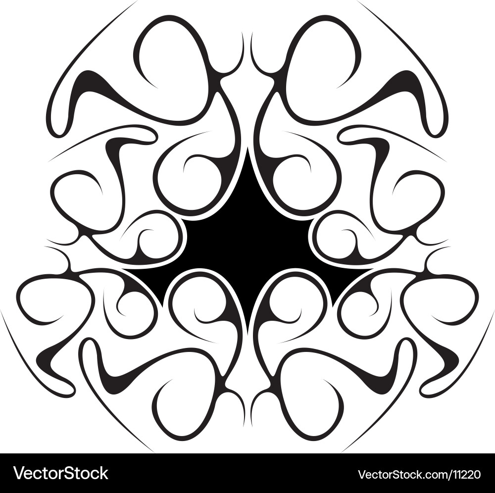 Black abstract tribal design Royalty Free Vector Image