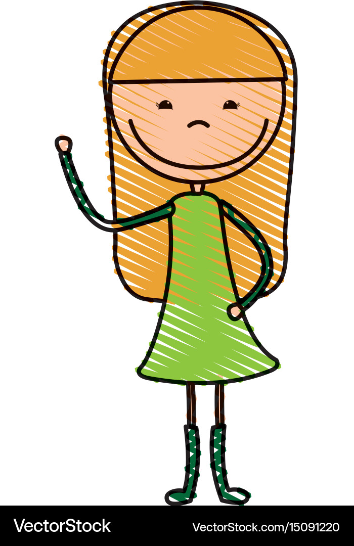 Cute girl drawing character Royalty Free Vector Image